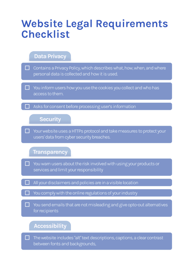 10 Website Legal Requirements: 2023 Compliance Checklist